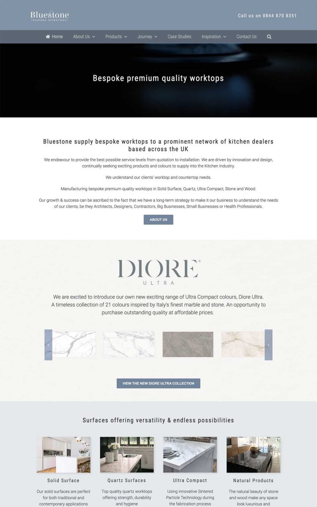 Bluestone - website design - Tennant Design